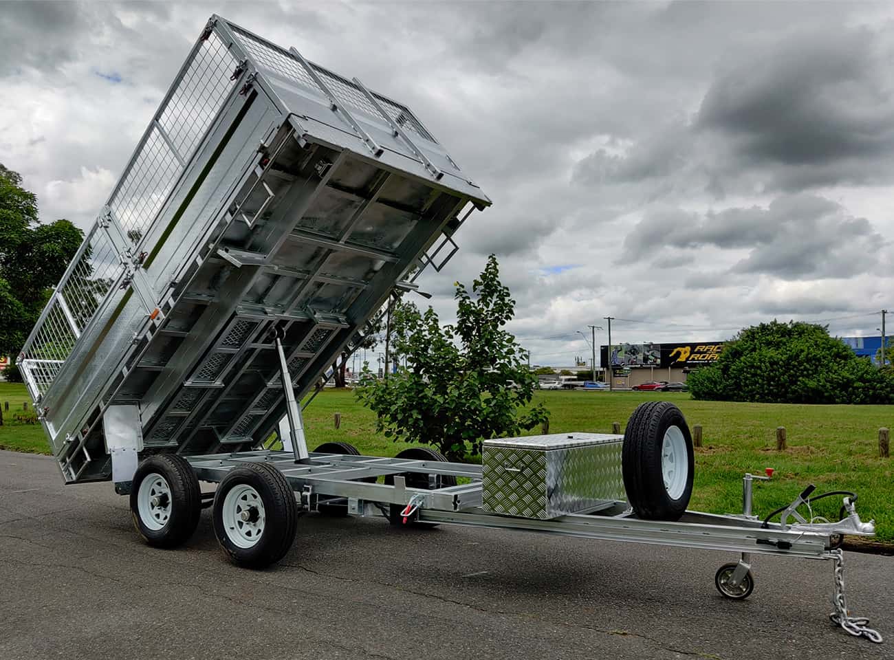 14×7 Flat top /Table top Hydraulic tipper Trailer 3500 KG ATM - United ...