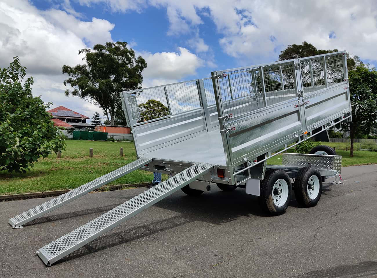 12×7 Flat top /Table top Hydraulic tipper Trailer 3500 KG ATM - United ...